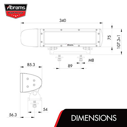 Abrams Snow Plow Lights [Heated Lens] Anti Freeze/Anti Icing Function LED Combination Head Light Kit for Heavy-Duty ATV Snow Plow, Truck Snowplow Road Side Safety Universal Snow Thrower Accessories