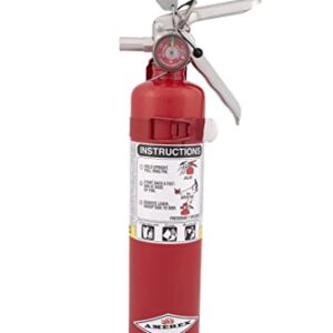 Amerex B417T, 2.5 Pound ABC Dry Chemical Class A B C Multi-Purpose 2.5 Pound Fire Extinguisher with Wall Bracket