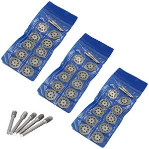 Diamond Cutting Wheels + Burs for Dremel Rotary Tool Glass Stone Tile Cutter 545 Cut Off Disc Masonry Ceramic Concrete Notching Die Grinder Bits 35pc + 6 Mandrels