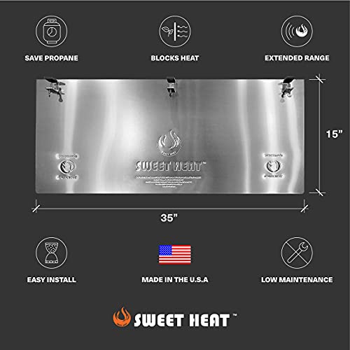 SWEET HEAT MAX - Heat Focusing Reflector for Round Natural Gas and Propane Patio Heaters - 15" Height For Extra Heat Reflecting Power