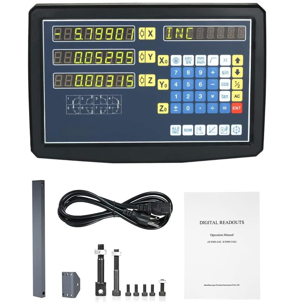 2/3 Axis Digital Readout and TTL Precision Linear Glass Scale DRO Encoder for Milling Lathe. Note:Display&Scales Sold Separately,Pls Select The Size Options! (3 Axis Digital Readout Display ONLY)