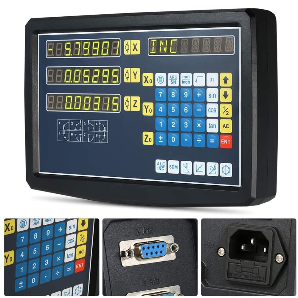 2/3 Axis Digital Readout and TTL Precision Linear Glass Scale DRO Encoder for Milling Lathe. Note:Display&Scales Sold Separately,Pls Select The Size Options! (3 Axis Digital Readout Display ONLY)