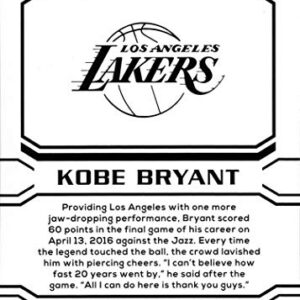 2017-18 Panini NBA Hoops #300 Kobe Bryant Lakers Basketball Card - Scores 60 Points in His Final NBA Game