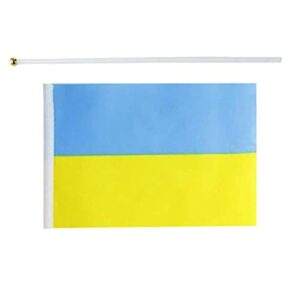 Ukraine Flag Ukrainian Small Stick Mini Hand Held Flags Decorations 1 Dozen (12 pack)