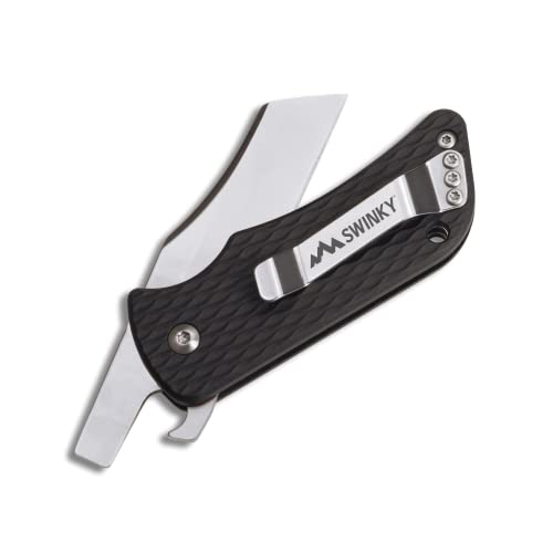 Outdoor Edge Swinky - Rotating EDC Folding Utility Pocket Knife with Bottle Opener, Prybar, Screwdriver and Stainless Steel Pocket Clip