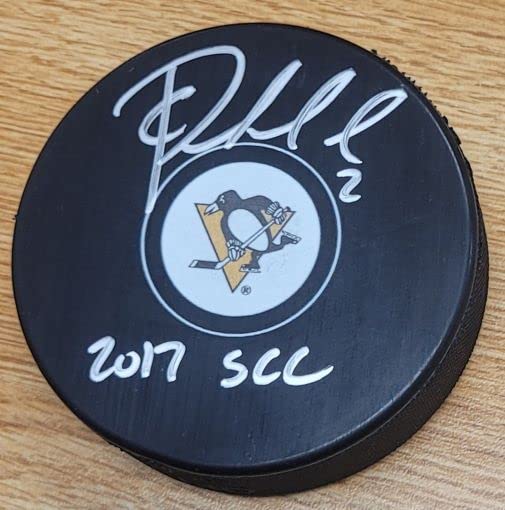 Autographed Chad Ruhwedel "2017 SCC" Pittsburgh Penguins Hockey Puck