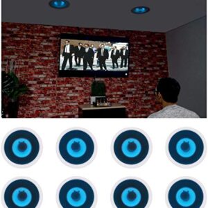 Rockville (8) HC85B-LED 8" 700 Watt in-Ceiling Home Theater Speakers w/Blue LED