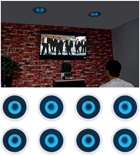 Rockville (8) HC85B-LED 8" 700 Watt in-Ceiling Home Theater Speakers w/Blue LED