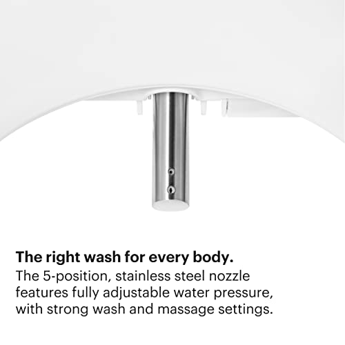 Brondell Swash Electronic Bidet Toilet Seat LE89, Fits Elongated Toilets, White – Side Arm Control, Warm Air Dryer, Strong Wash Mode, Stainless-Steel Nozzle, Nightlight and Easy Installation