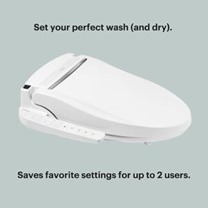 Brondell Swash Electronic Bidet Toilet Seat LE89, Fits Elongated Toilets, White – Side Arm Control, Warm Air Dryer, Strong Wash Mode, Stainless-Steel Nozzle, Nightlight and Easy Installation