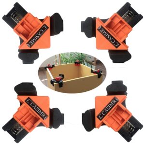 c casimr 90 degree corner clamp, 4pcs adjustable single handle spring loaded right angle clamp,swing woodworking clip clamp tool