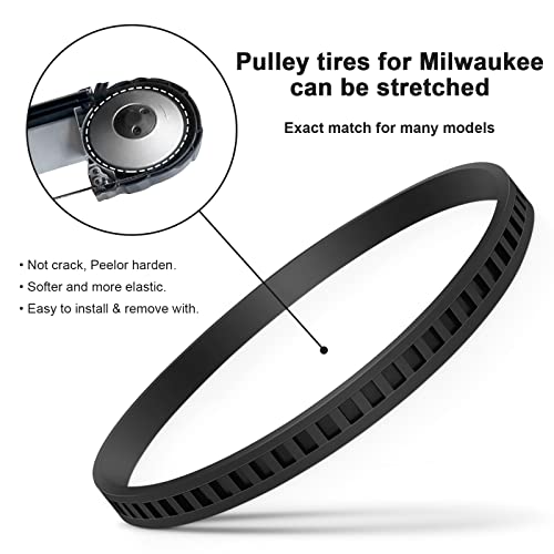 2 Pack 45-69-0010 Blade Pulley Tires Replacement For Milwaukee Bandsaw Part Deep Cutting Blades 6230 6232-20 6232-6 6225 AO2807 6238N 6238-20 2729-20 Milwaukee Bandsaw Rubber Tires