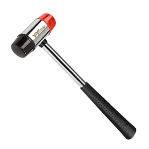 yiyitools double-faced soft mallet, hammer, jewelry, wood, flooring installation, non sparking blow and plastic handle – 35-mm, red and black