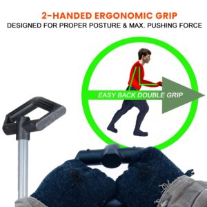 Composite Decking & Patio Safe Crack Jumping Smart Shovel w/Safe Back Adjustable Length Handle, 2-Handed Grip & 24' Blade