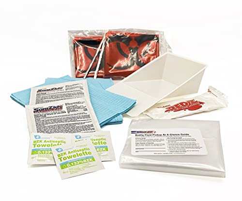 Rapid Care First Aid 839BBK-1 Premium Bloodborne Pathogen & Bodily Fluid Spill Kit, OSHA Compliant, Wall Mountable, 10" x 8" x 3 1/2"