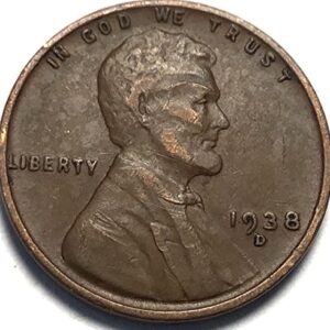 1938 D Lincoln Wheat Cent Penny Seller Extremely Fine