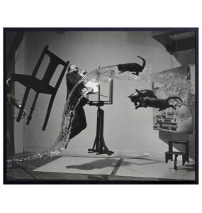 salvador dali with cats vintage photo - surreal 8x10 wall art print, avant garde home decor - funny gift for artist, painter - unframed photograph picture poster