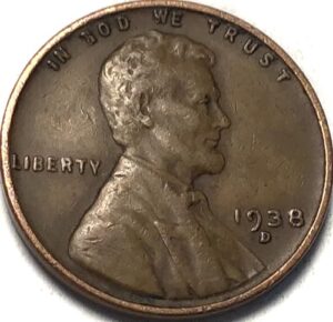 1938 d lincoln wheat cent penny seller extremely fine