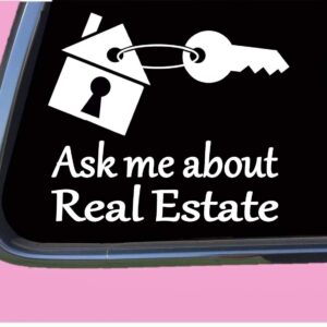 Ask Me About Real Estate Sticker TP 1192 6" Decal agent sales house key closing