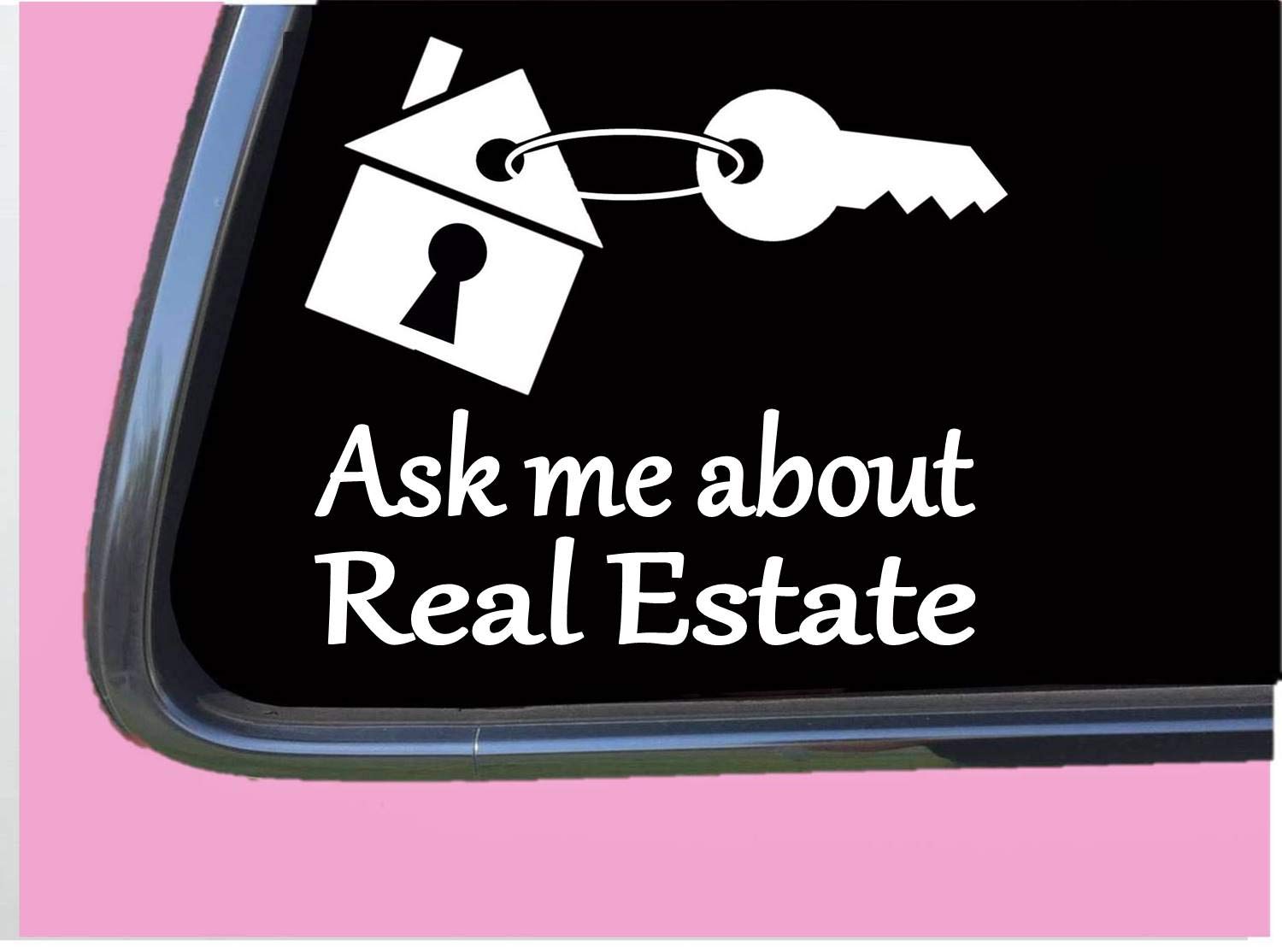 Ask Me About Real Estate Sticker TP 1192 6" Decal agent sales house key closing