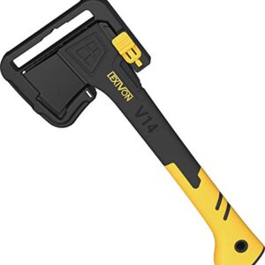 LEXIVON V14 Camping Hatchet, 14-Inch Axe | Ergonomic TPR Grip, Lightweight Fiber-Glass Composite Handle | Protective Carrying Sheath Included (LX-V14)