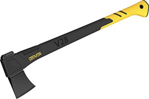 lexivon v28 chopping axe, 28-inch lightweight fiber-glass composite handle & ergonomic tpr grip | protective carrying sheath included (lx-v28)