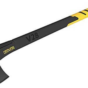 LEXIVON V28 Chopping Axe, 28-Inch Lightweight Fiber-Glass Composite Handle & Ergonomic TPR Grip | Protective Carrying Sheath Included (LX-V28)