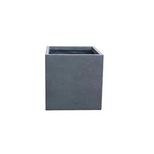 kante 12" square concrete planters for outdoor outdoor patio garden, lightweight modern planter pots charcoal