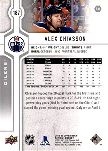 2019-20 Upper Deck #187 Alex Chiasson Edmonton Oilers Hockey Card