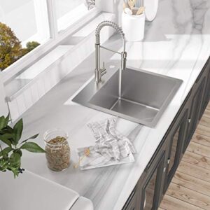 TORVA 18-Inch Drop-in Kitchen Sink, 16 Gauge Stainless Steel Topmount Single Bowl - 9 Inches Deep Bar/Prep Basin