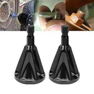 deburring external chamfer tool hss for drill bit, remove burr repairs tools remove burr drill bit, metal external chamfer hexagon shank deburring tool (black 2 pak)