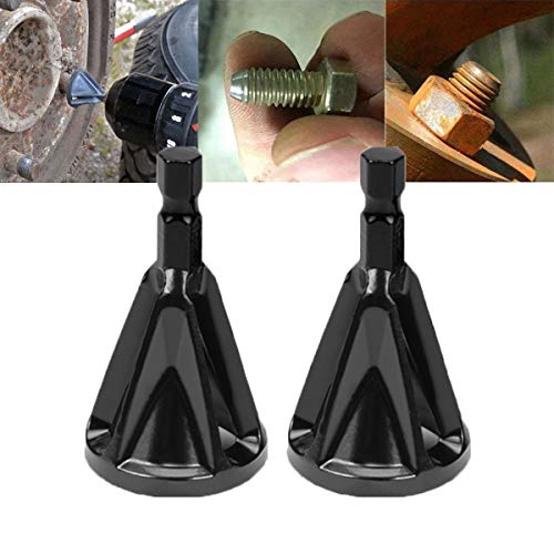 Deburring External Chamfer Tool HSS for Drill Bit, Remove Burr Repairs Tools Remove Burr Drill Bit, Metal External Chamfer Hexagon Shank Deburring Tool (Black 2 pak)