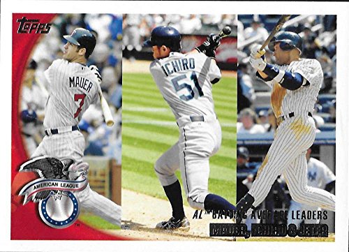 2010 Topps #8 Joe Mauer/Ichiro Suzuki/Derek Jeter Minnesota Twins/Seattle Mariners/New York Yankees MLB Baseball Card NM-MT