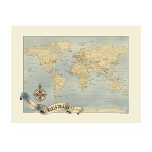 Voyager Personalized World Push Pin Map | Travel Map with Pins