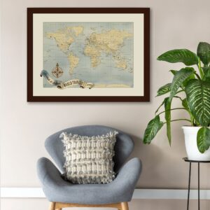 Voyager Personalized World Push Pin Map | Travel Map with Pins