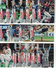 washington nationals/complete 2020 topps nationals baseball team set! (28 cards) series 1 and 2. world series champs!