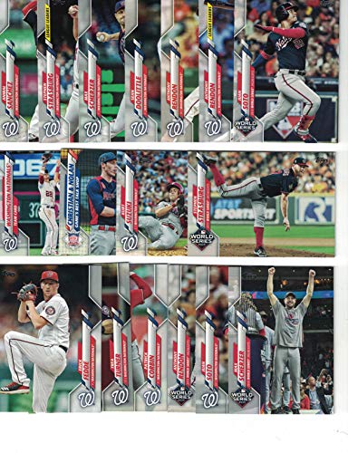 Washington Nationals/Complete 2020 Topps Nationals Baseball Team Set! (28 Cards) Series 1 and 2. World Series Champs!