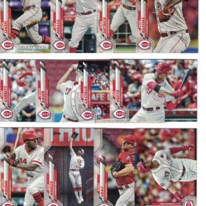 Cincinnati Reds/Complete 2020 Topps Reds Baseball Team Set! (24 Cards) Series 1 and 2! Aristides Aquino! ***PLUS*** Includes a bonus Barry Larkin Card - Reds Hall of Famer!