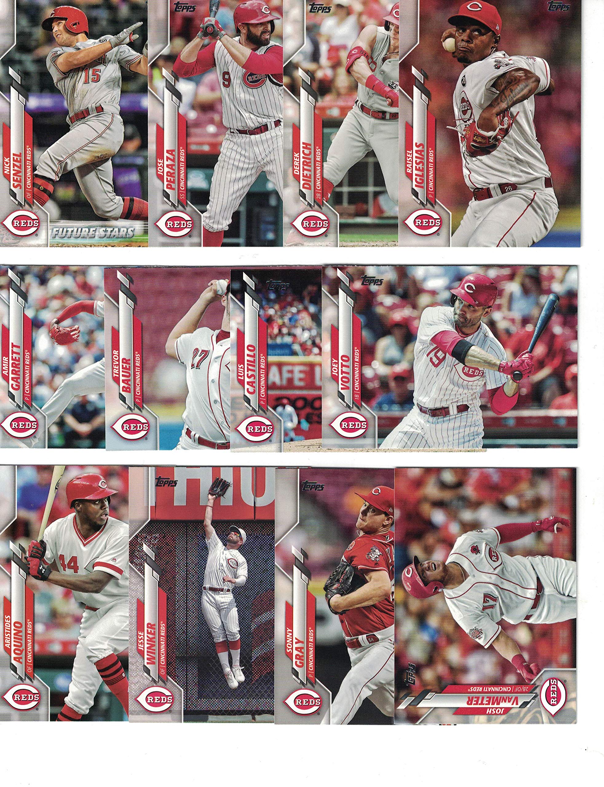 Cincinnati Reds/Complete 2020 Topps Reds Baseball Team Set! (24 Cards) Series 1 and 2! Aristides Aquino! ***PLUS*** Includes a bonus Barry Larkin Card - Reds Hall of Famer!