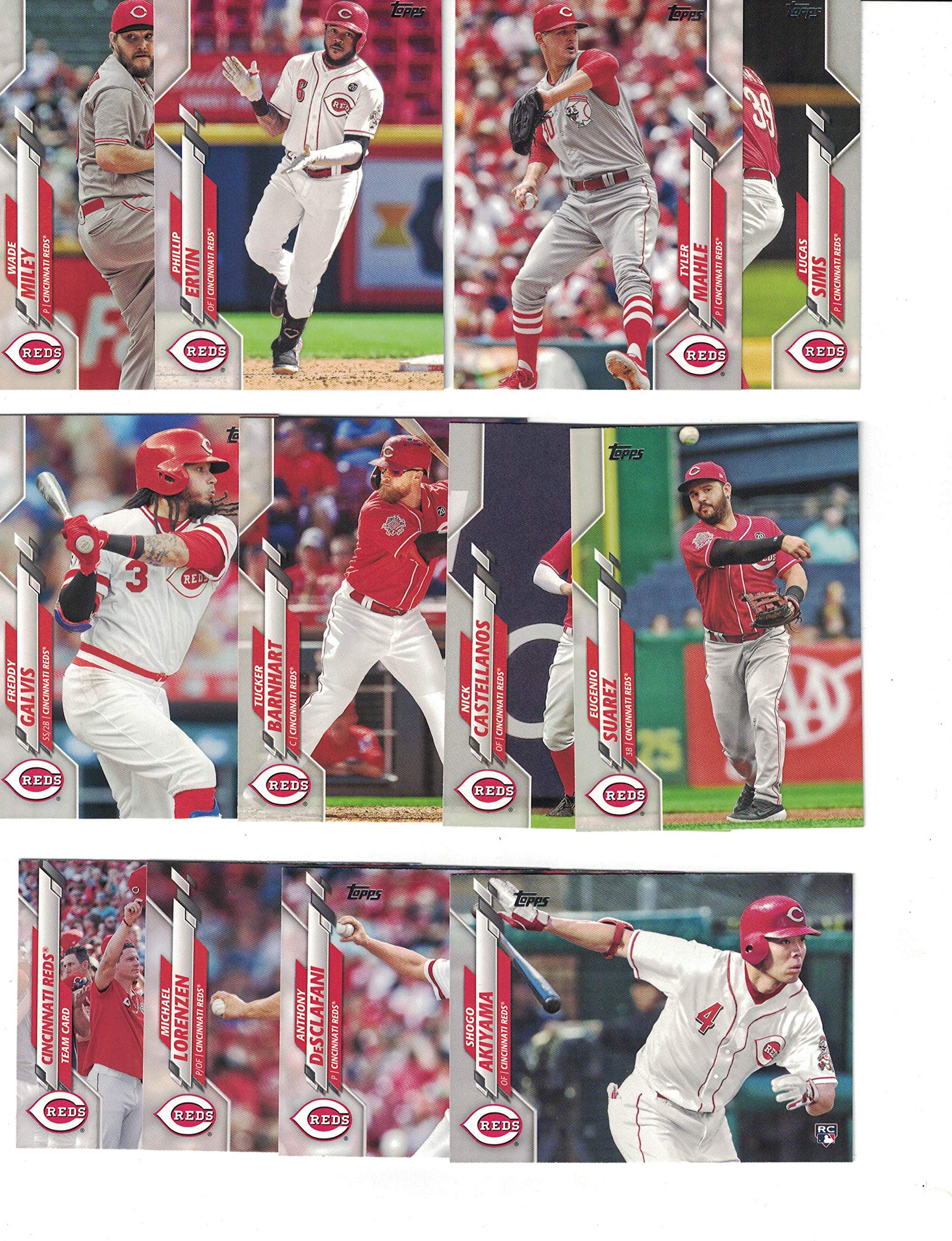 Cincinnati Reds/Complete 2020 Topps Reds Baseball Team Set! (24 Cards) Series 1 and 2! Aristides Aquino! ***PLUS*** Includes a bonus Barry Larkin Card - Reds Hall of Famer!