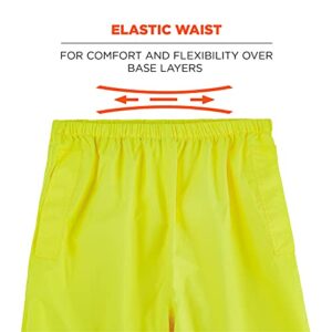 Ergodyne Standard Class E Lightweight Hi-Vis Rain Pants, Lime, Large