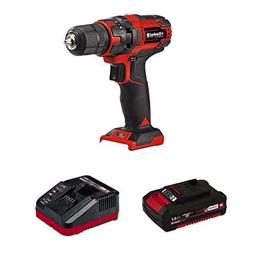 Einhell TE-CD Power X-Change 18-Volt Cordless 3/8-Inch Variable Speed Drill/Driver, w/ 310 In-Lbs Torque, 20+1 Torque Settings, 550-RPM MAX, LED Light