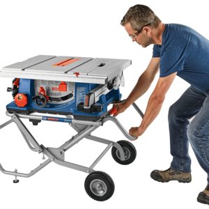 BOSCH 10 In. Worksite Table Saw with Gravity-Rise Wheeled Stand 4100XC-10