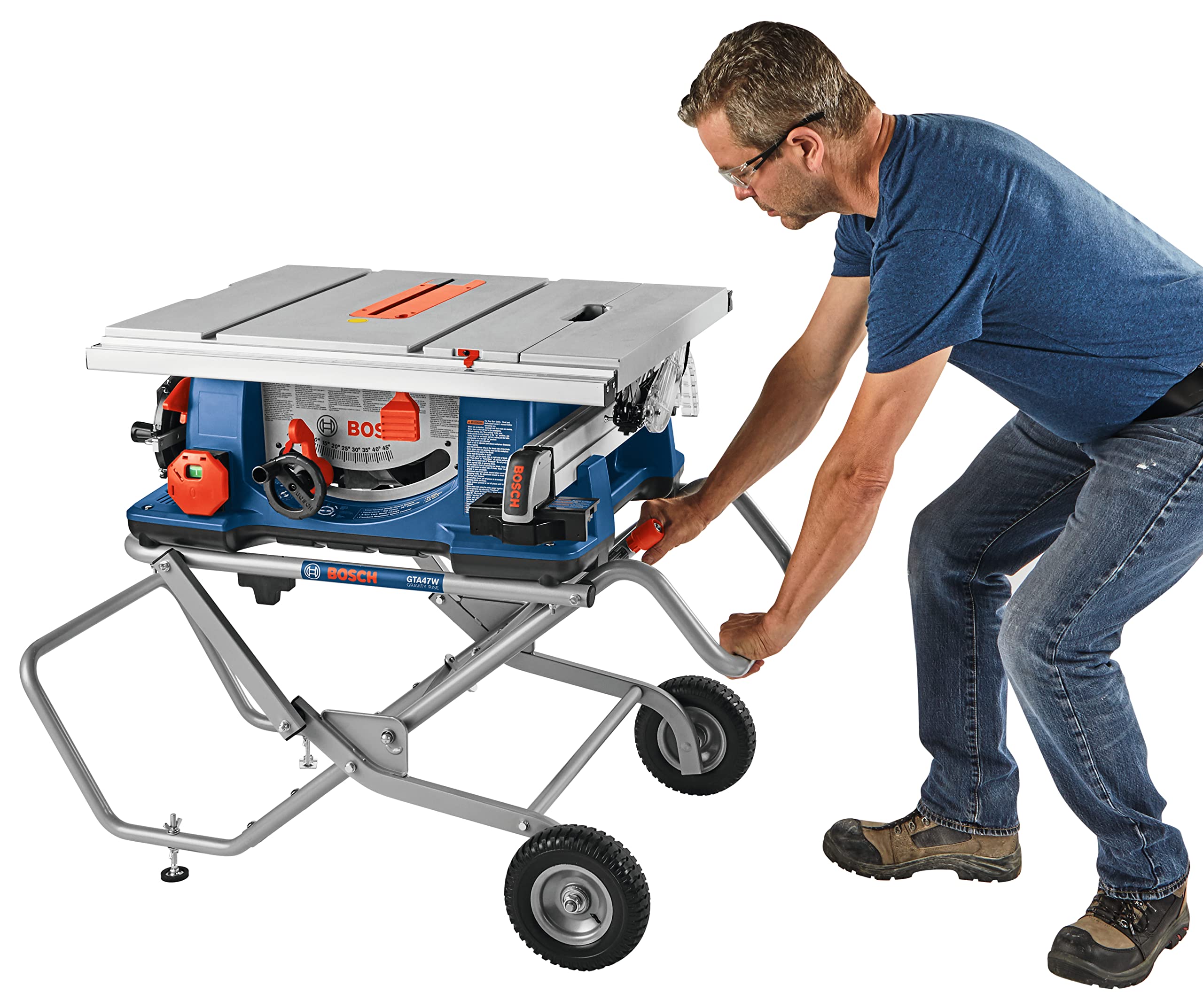 BOSCH 10 In. Worksite Table Saw with Gravity-Rise Wheeled Stand 4100XC-10