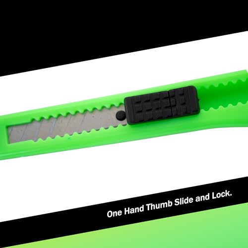 3 Neon Green Utility Knife Box Cutters Heavy Duty Industrial Strength