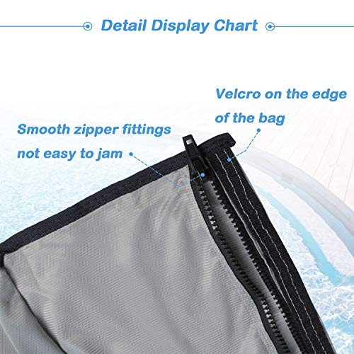 39-310 Zipper Bag for Compatible with Polaris 3900 Pool Cleaner, accommodate 5 Liters Capacity with 9-100-3105 Sweep Hose Scrubber Replace Gray Double Superbag