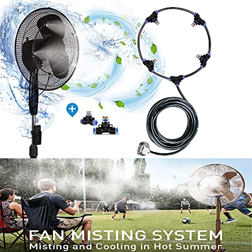 H&G lifestyles Outdoor Fan misting System for patios Water Mister Cooling Patio Connects Any Outdoor Fan 13 FT 6 Nozzles to Convert misting Fan （Fan not Included