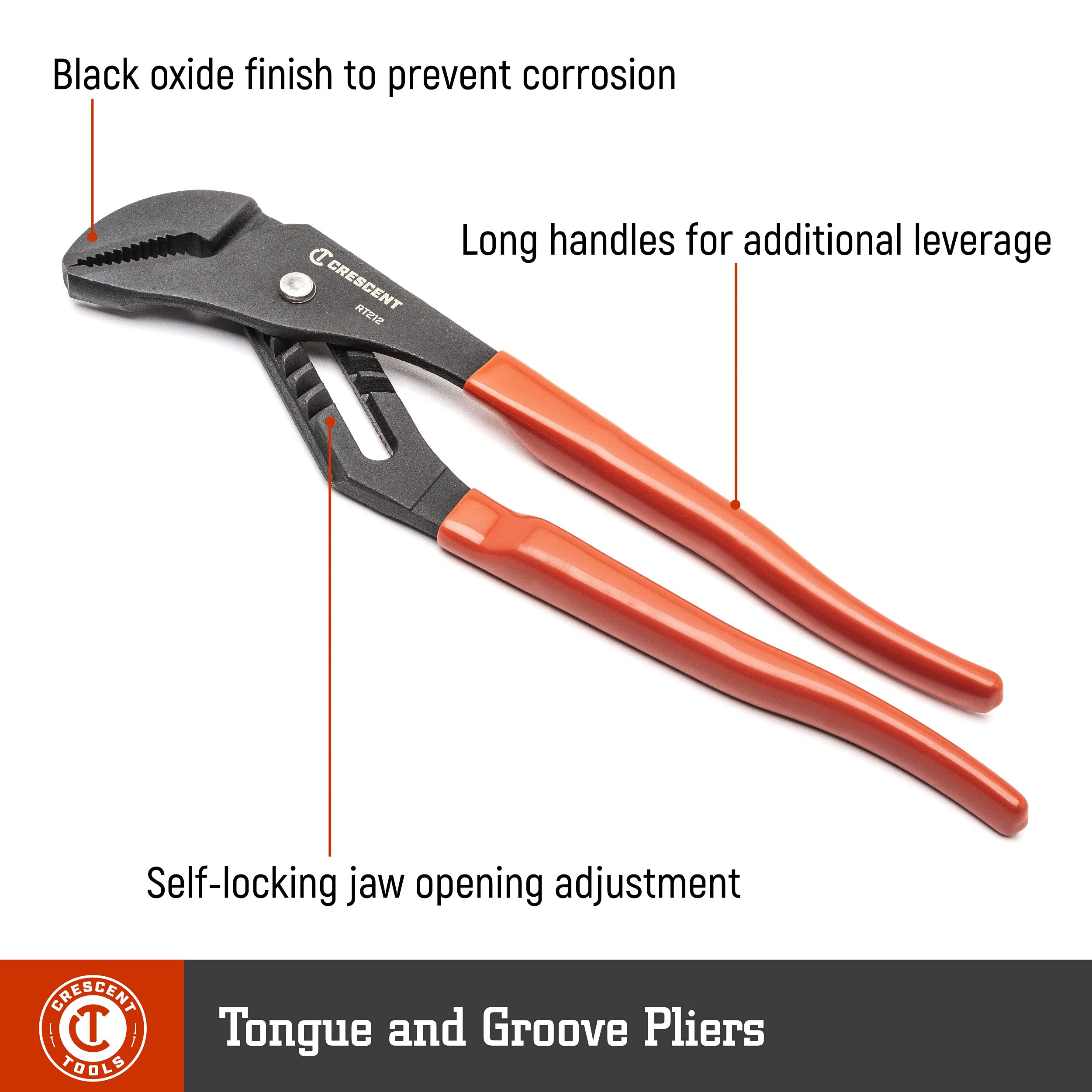 Crescent 4-1/2" Mini Straight-Jaw Dipped Handle Tongue and Groove Pliers - RT24CVS-05