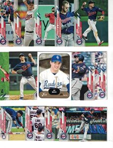 minnesota twins/complete 2020 topps twins baseball team set! (28 cards series 1 and 2) plus bonus joe mauer minor league rookie card!