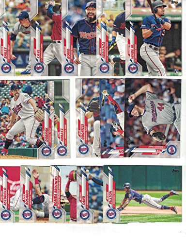 Minnesota Twins/Complete 2020 Topps Twins Baseball Team Set! (28 Cards Series 1 and 2) Plus Bonus Joe Mauer Minor League Rookie Card!